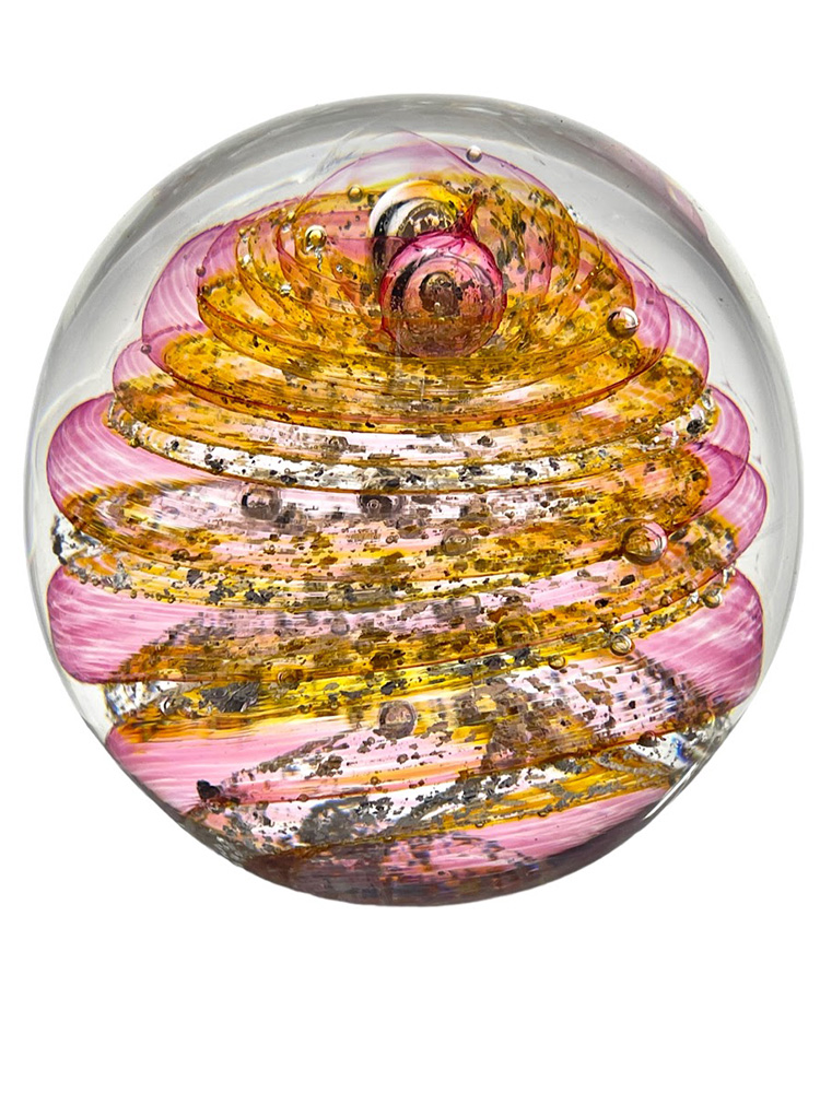 Remembrance: Gold Ruby Infinity Paperweight